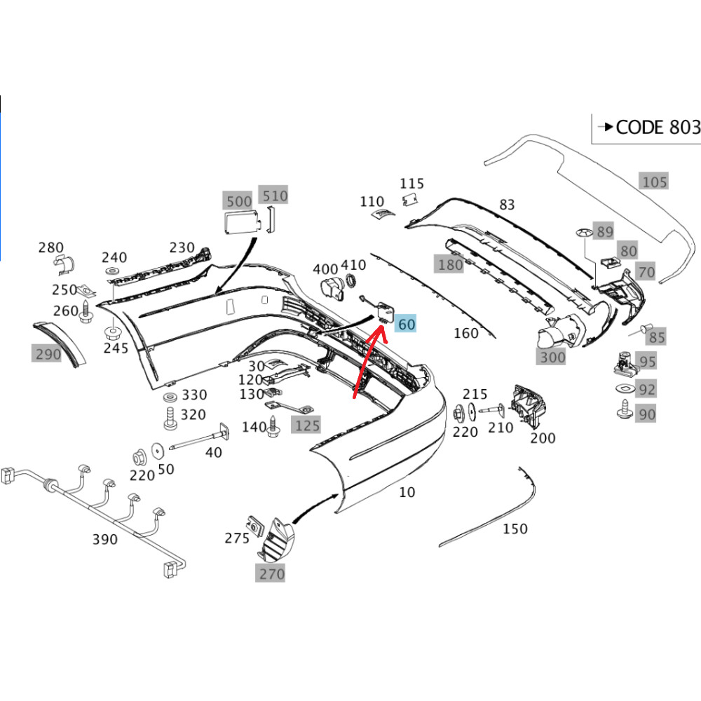 Mercedes Benz Automatic-Tronics Rear Bumper TOW COVER W212 2128850326 ...
