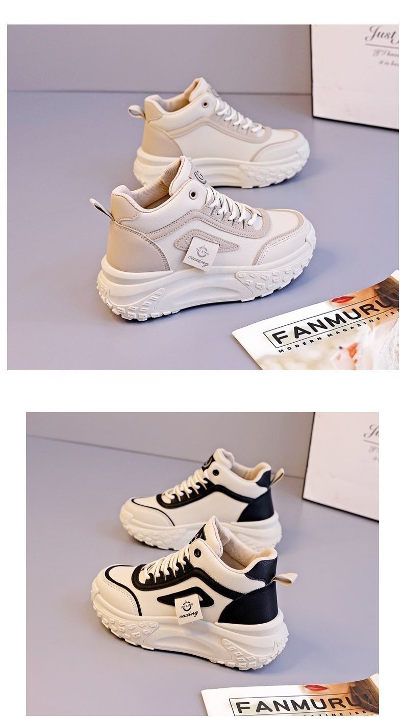 Running Shoes Women's High-Top Shoes Women's Trendy All-Match Daddy ...