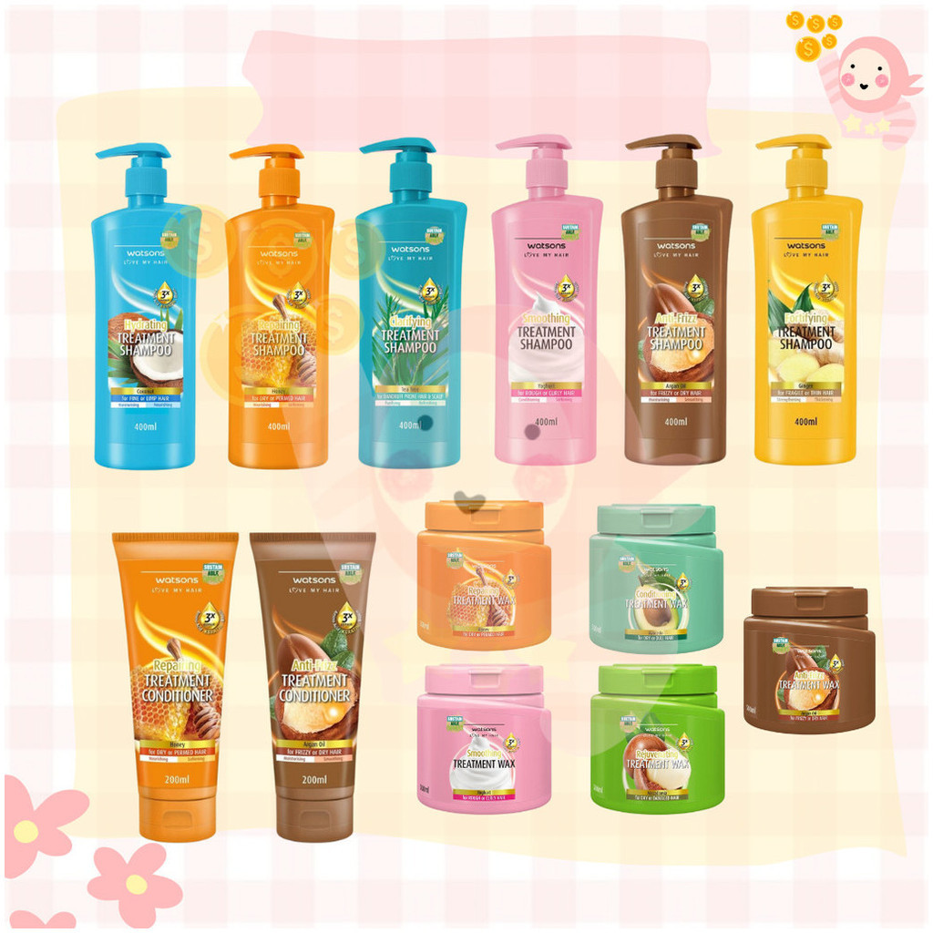 Watsons Shampoo Treatment Wax Conditioner 500ml Honey Yoghurt Tea Tree ...