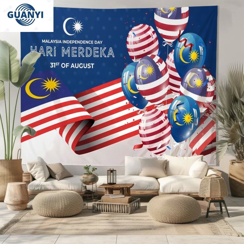 🔥Merdeka 67 Tapestry 🔥Merdeka 2024 Printed Polyester Tapestry Festival ...