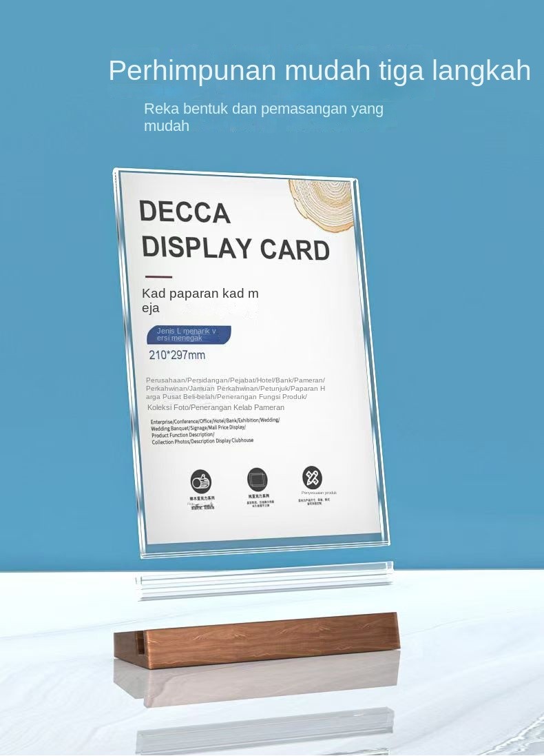 A4 Wooden Acrylic Table Card A5 Table Card Advertising Card A6 Display ...
