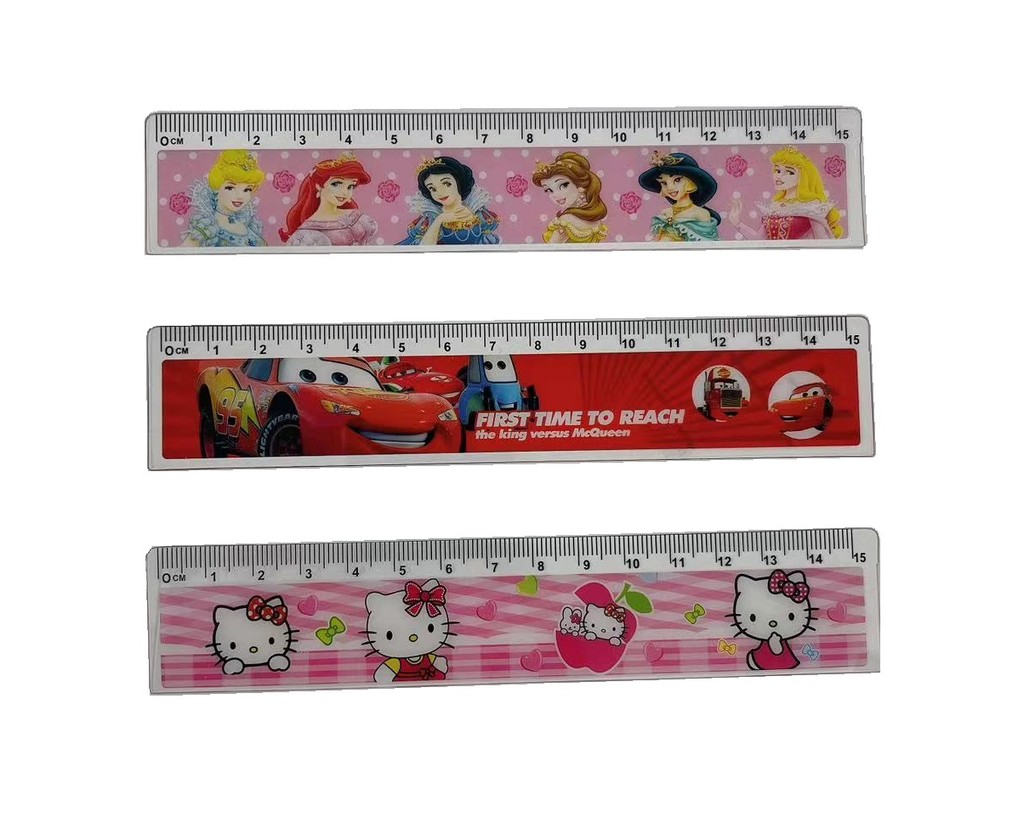 Cartoon Ruler 15cm Thin Series Ruler Stationery Kitty Princess Cars ...