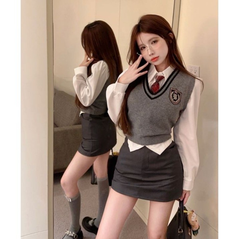 Maillard Jk Uniform Preppy European Style Knit Vest Sweater Women ...