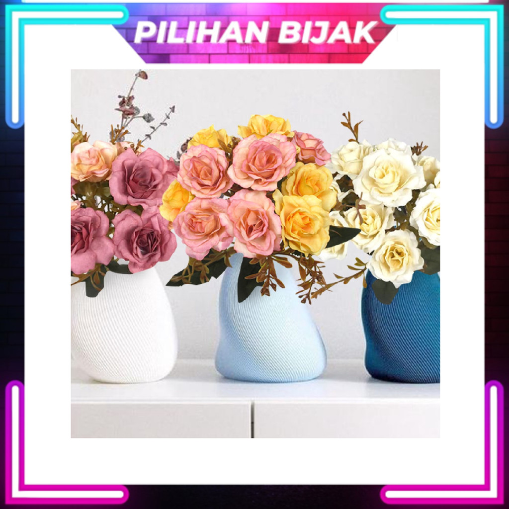 1Bush Bunga Rose Hand Bouquet Bunga Ros Bunga Hiasan Artificial Rose ...