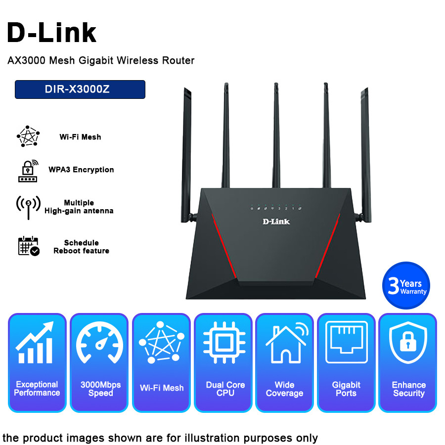 D-LINK DIR-X3000Z AX3000 High Gain Antennas MESH GIGABIT WIRELESS WiFi 6 ROUTER | Shopee Malaysia