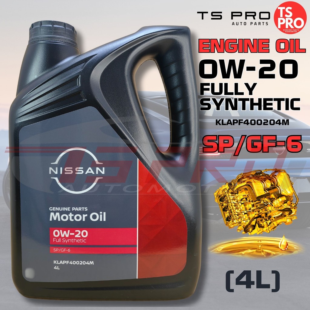 Nissan Genuine 0W-20 API SP/GF-6 Engine Oil (4L) - Fully Synthetic C26 ...
