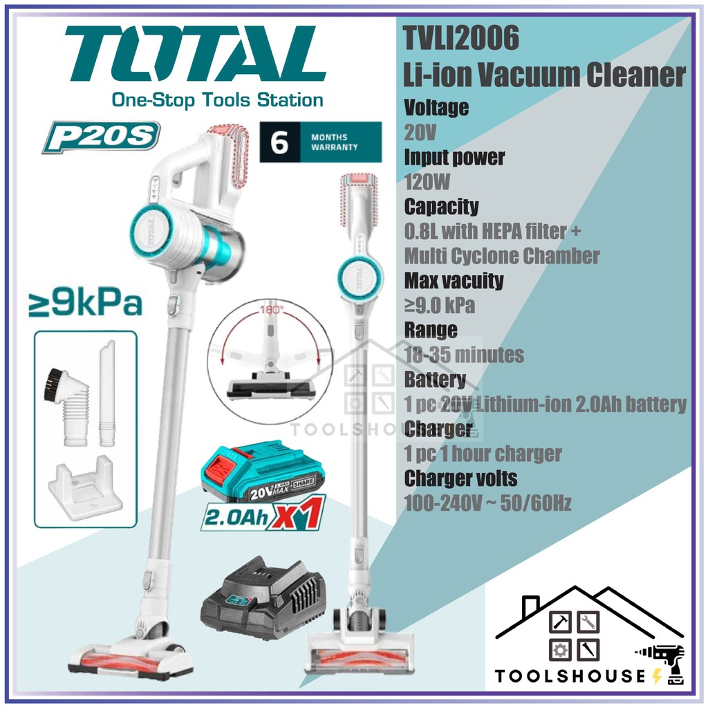 Total TVLI2006 Li-ion Vacuum Cleaner 20V 0.8L 锂离子吸尘器 | Shopee Malaysia