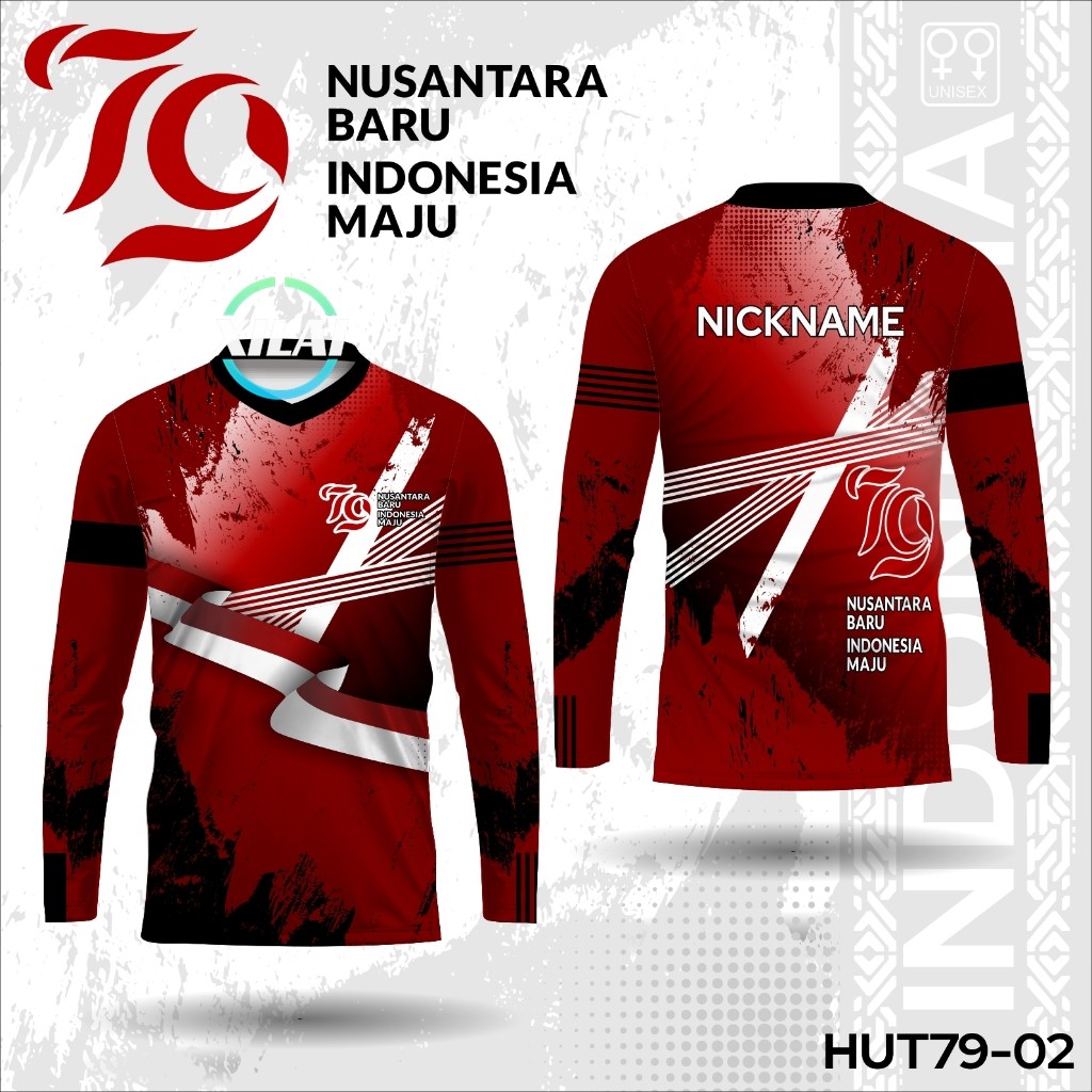 xilai Jersey hut kemerdekaan ri ke 79 kaos 17an 2024 baju indonesia lengan panjang free custom ...