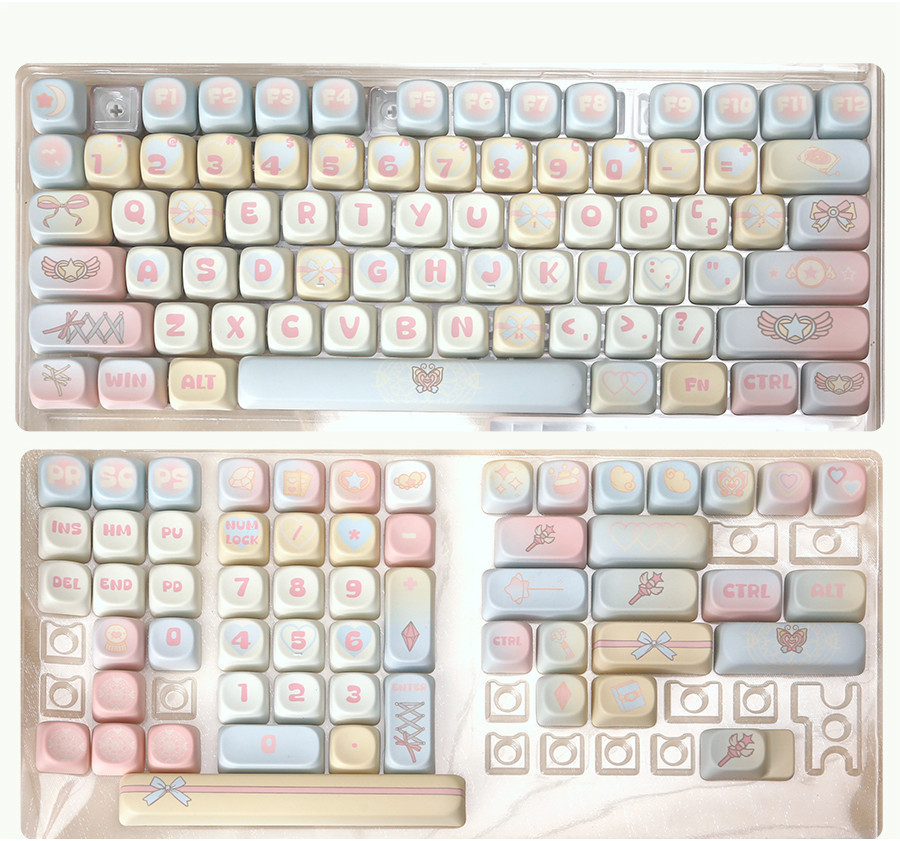 PBT Keycap MOA Original Magic Ulala Girl Keycap Cute Round Pink Dye ...
