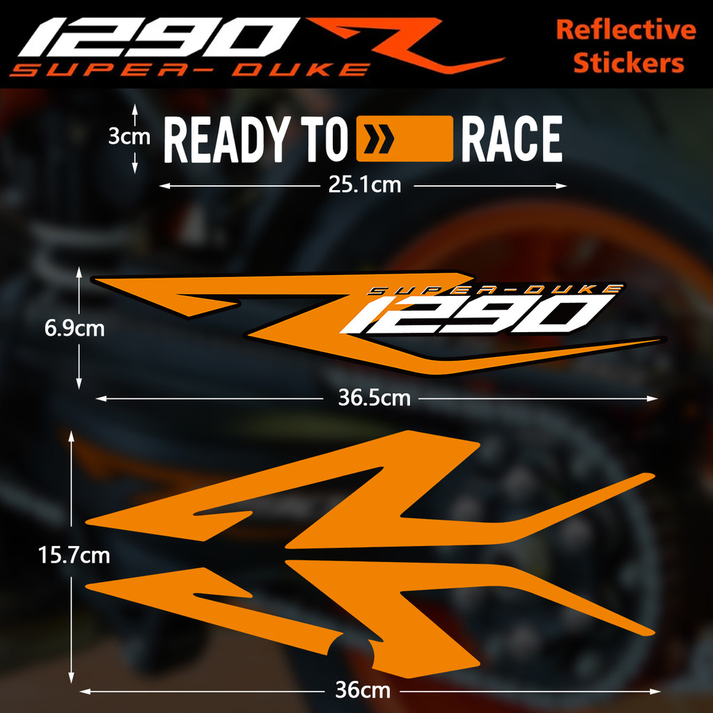 Reflective Motorcycle Sticker Waterproof Vinyl Decal for KTM 1290 Super ...