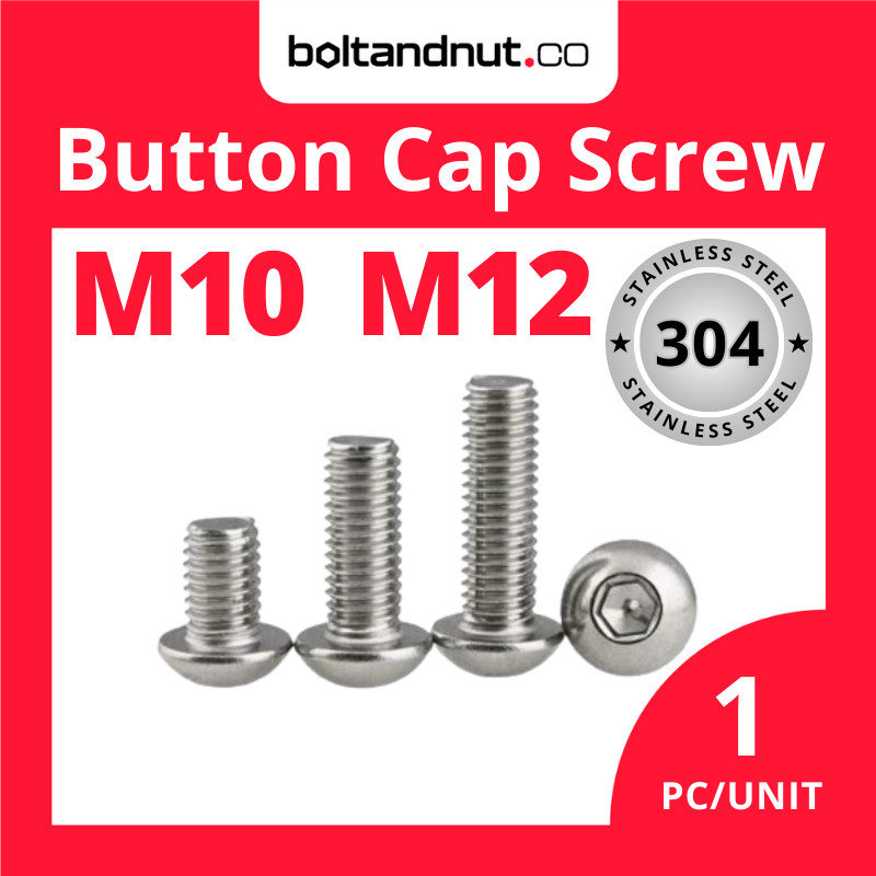 M10 M12 Hex Socket Button Head Screw ISO7380 | SUS 304 Stainless Steel ...