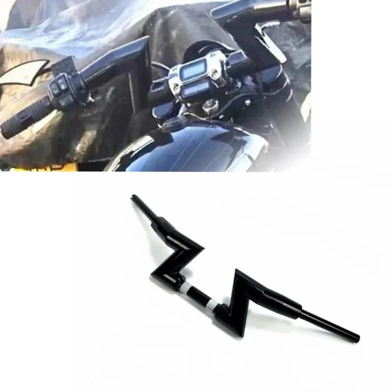 Motorcycle Custom Handlebar 2 inch Z Lightning Drag Bar For Harley Dyna ...