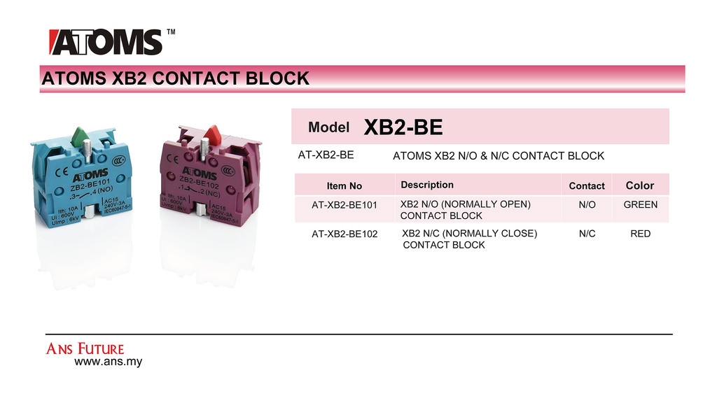 ATOMS 22mm Round Push Button XB2 Momentary Push Button Switch On Off ...