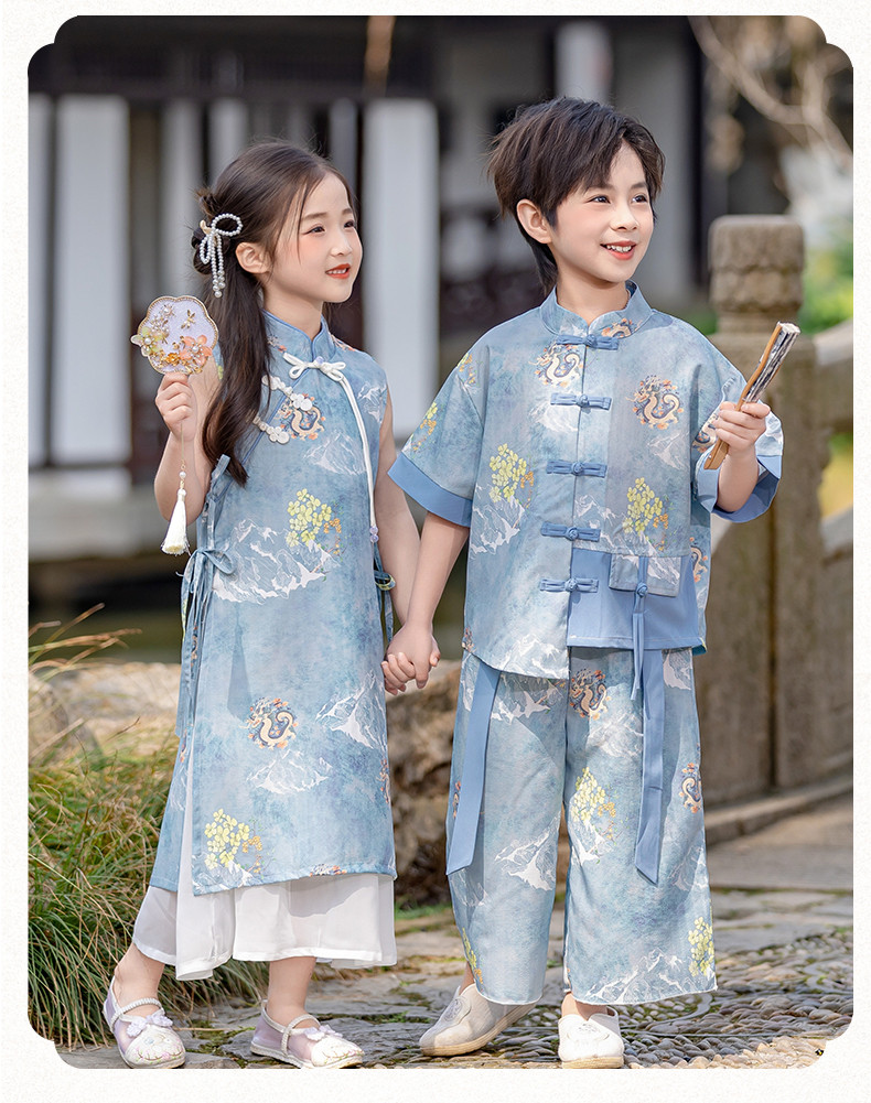 [3-15 years] Kids Hanfu Tang Suit Boys and Girls CNY Traditional ...