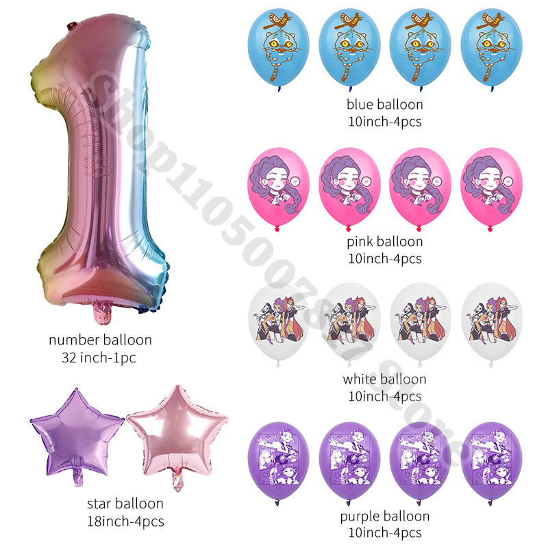 KPop Demon Hunters Theme Children's Party Cartoon Color Digital ...