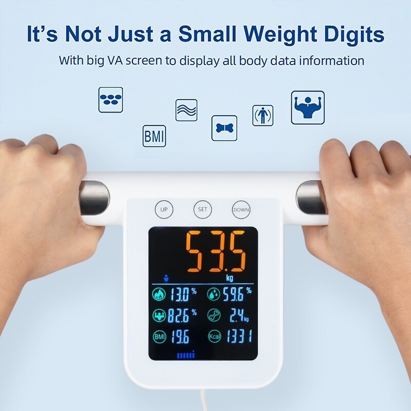 【10 years Warranty】 Smart Body Fat Scale 8 Electrode Large Display ...