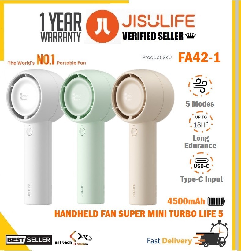 JISULIFE HANDHELD FAN SUPER MINI TURBO LIFE 5 COMPACT POCKET FAN | FA42 ...