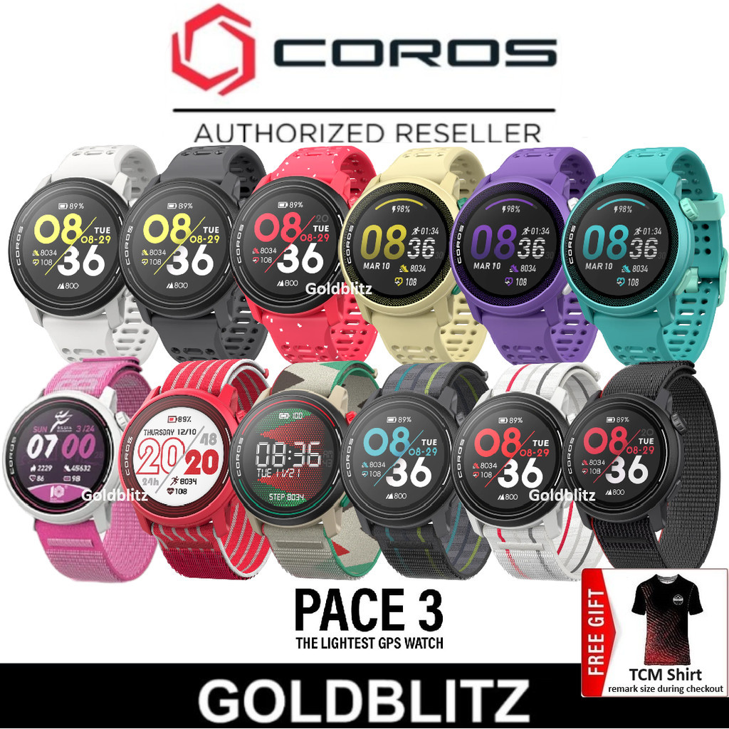 COROS PACE 3 - Premium GPS Music SpO2 Sport Smart Watch Multisport Smartwatch Pace3 ABC Dual ...