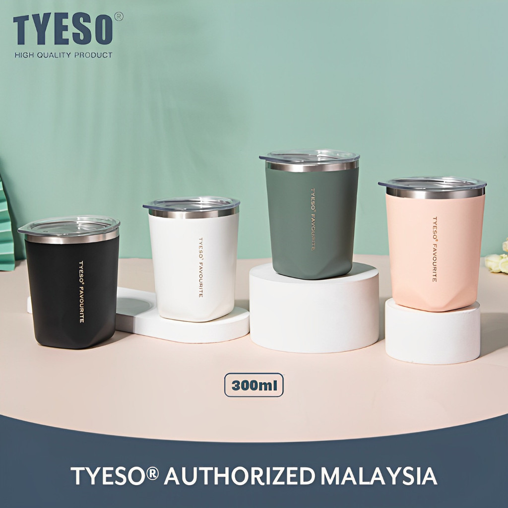 TYESO Hot And Cold Stainless Steel Modern Insulated Thermal Coffee Cup (300ml) TS-8784 | Shopee ...