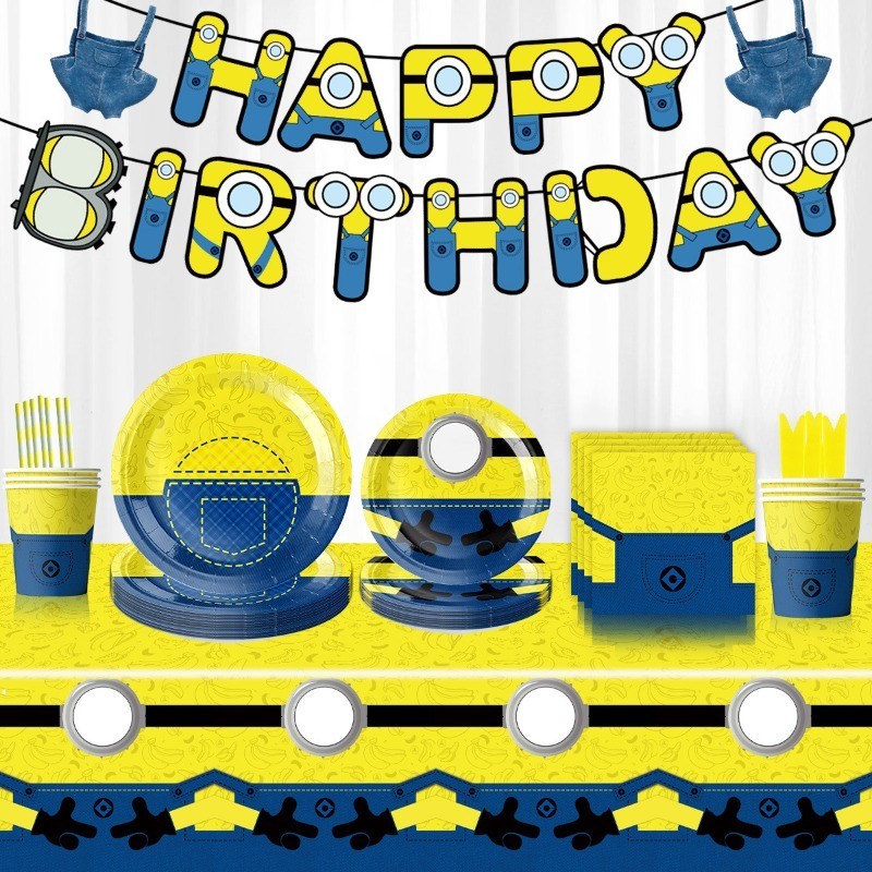 New Cute Minions Cartoon Theme Party Tableware Despicable Me Anime ...