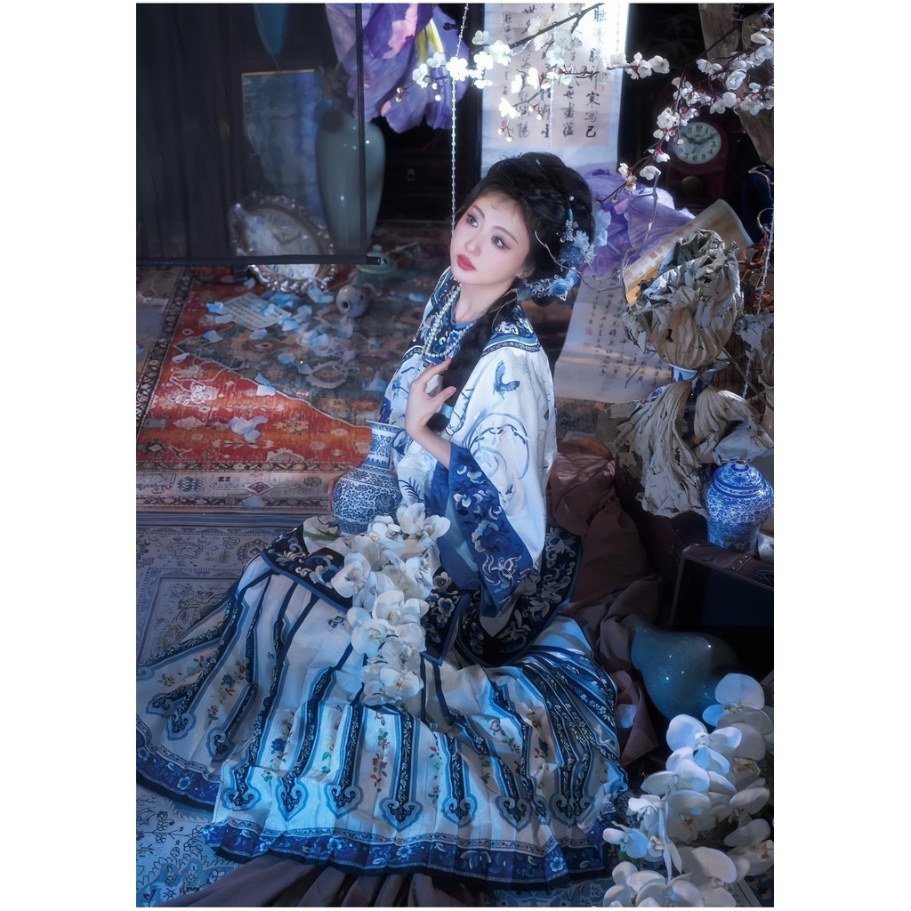 Ancient Costume Hanfu Checkered Flag Costume Qing Dynasty Costume Late ...