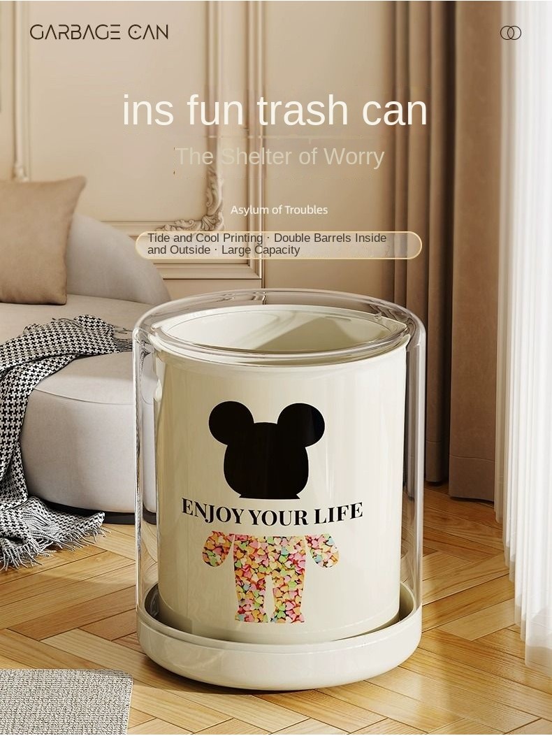 Kitchen Trash Can Household Influencer Trash Can Living Room Modern ...