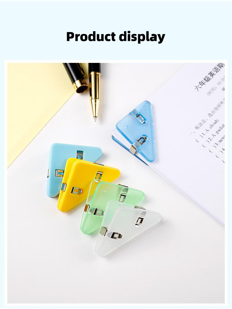 1 Pcs Triangle Corner Paper Clip Cute Memo Clip Prevent Books Curling ...