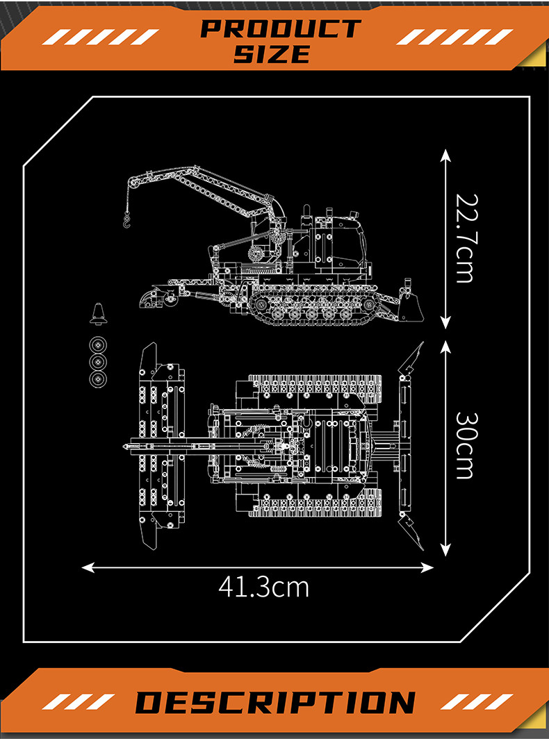Mould King 17051 Construction Remote Controlled Snow Groomer Building ...