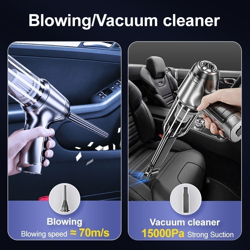 Cordless Car Vacuum Cleaner 20000Pa Mini Wireless Vacuum Cleaner 5 In 1 Air Pump Blower Air ...