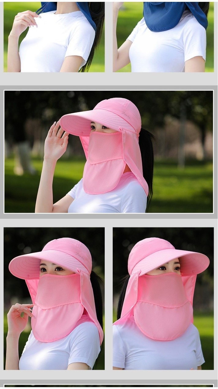 Sun Shade Net For Women Big Brim Multifunctional Windproof Face ...