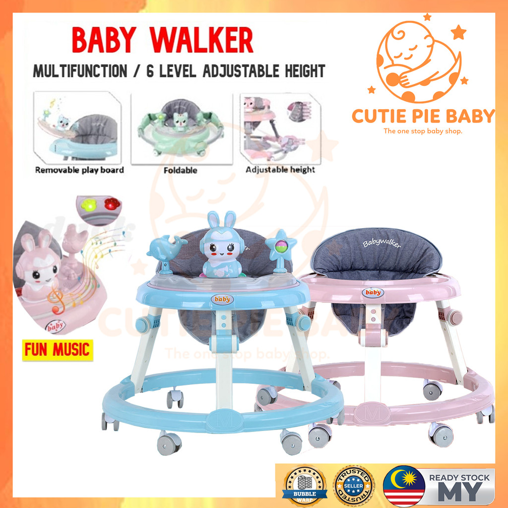 Foldable Baby Walker Anti-O Leg Multifunction Baby Walker 6 Wheels ...