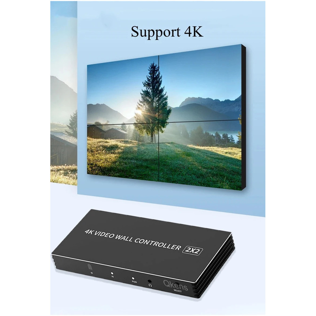 4K 2x2 HDMI Video Wall Controller TV Wall Processor with Audio 1080P ...