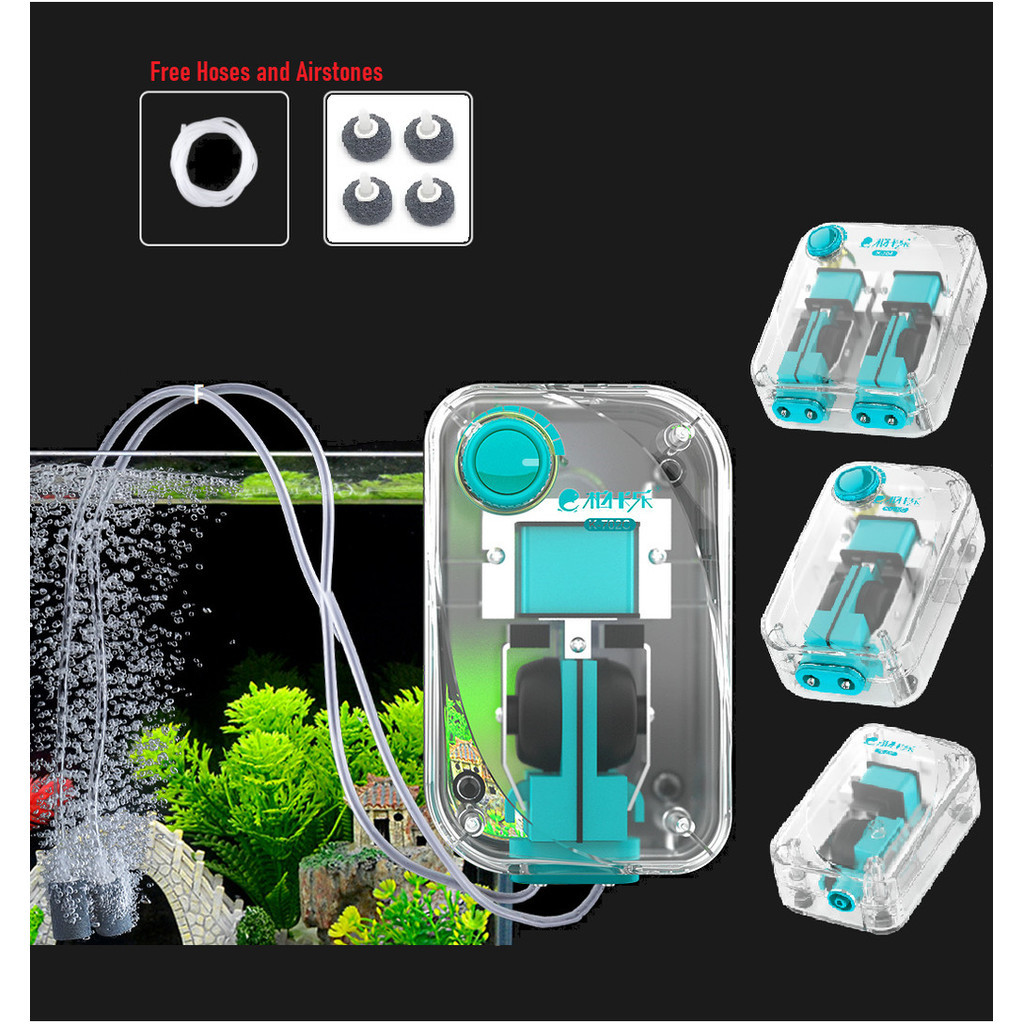 Aquarium Transparent Oxygen Pump Adjustable Air Pump Strong Silent Air ...