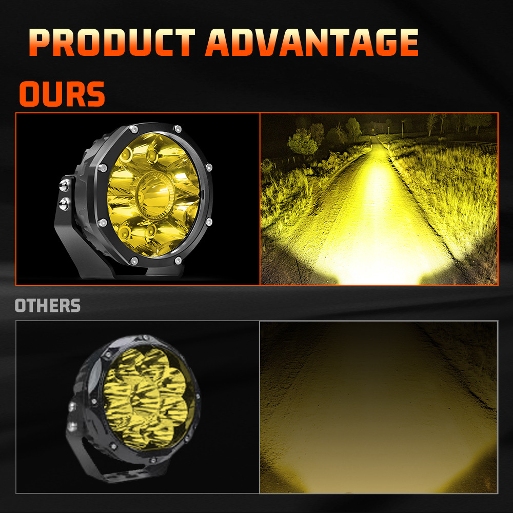 12D 5INCH Round Laser LED Spotlight 400W Super Bright 40000LM Dual Mode ...