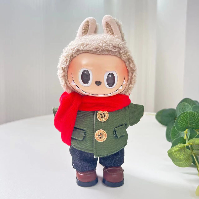 15cm 17cm Labubu Clothes Green Army Coat Suit For Labubu V1 V2 Baby ...