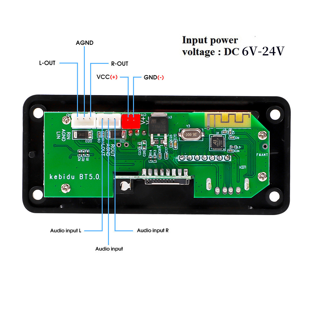 12V MP3 Wireless Bluetooth 5.0 Decoder Board Car Audio USB TF FM Radio ...