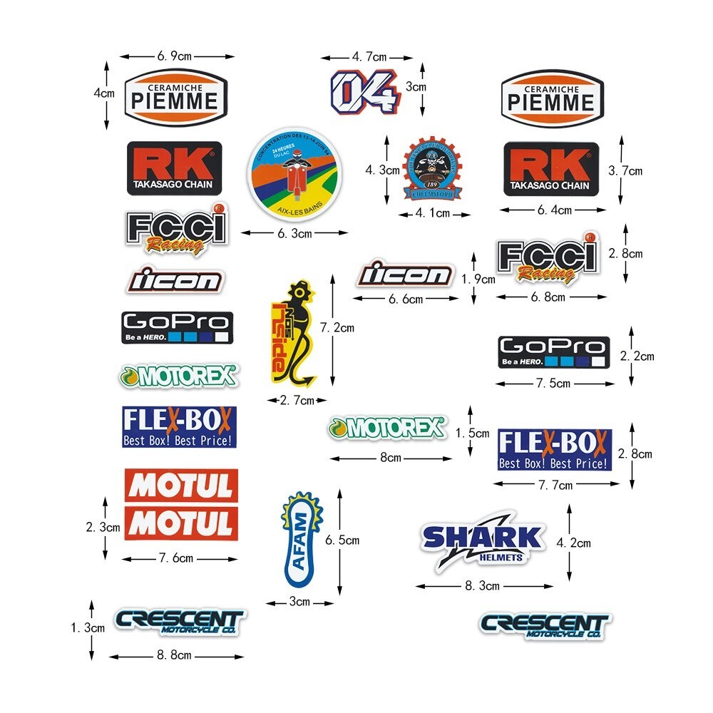 Racing Sponsor Logo Motorcycle Sticker Decor Motor Bike Scooter Body ...