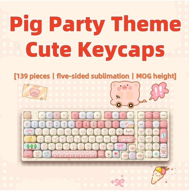 Akko Cartoon Cute Mechanical Keyboard Keycaps Universal Personalized ...