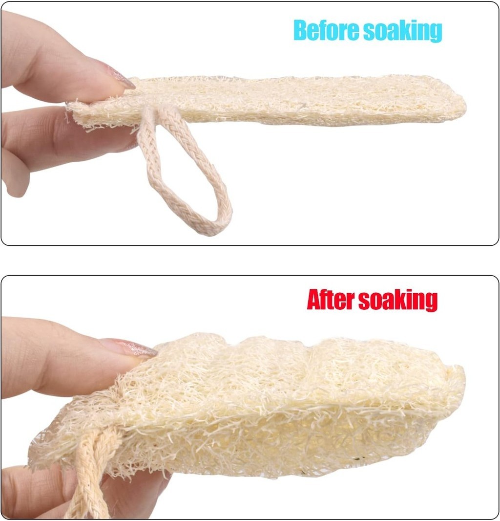 Loofah Sponge Dishwashing Scrubber All-Purpose Scouring Pads Natural ...