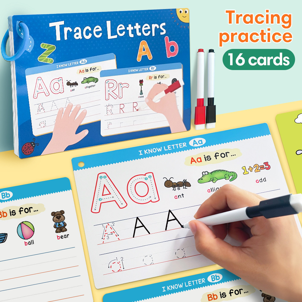 Trace Letters Cards For kid Alphabet ABC big size Practice Writing to ...