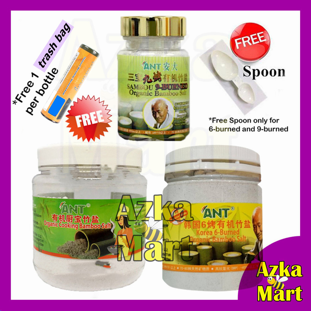 ANT Salt Sambou Korea 9-Burned 6-Burned 3-Burned Organic Bamboo Salt ...