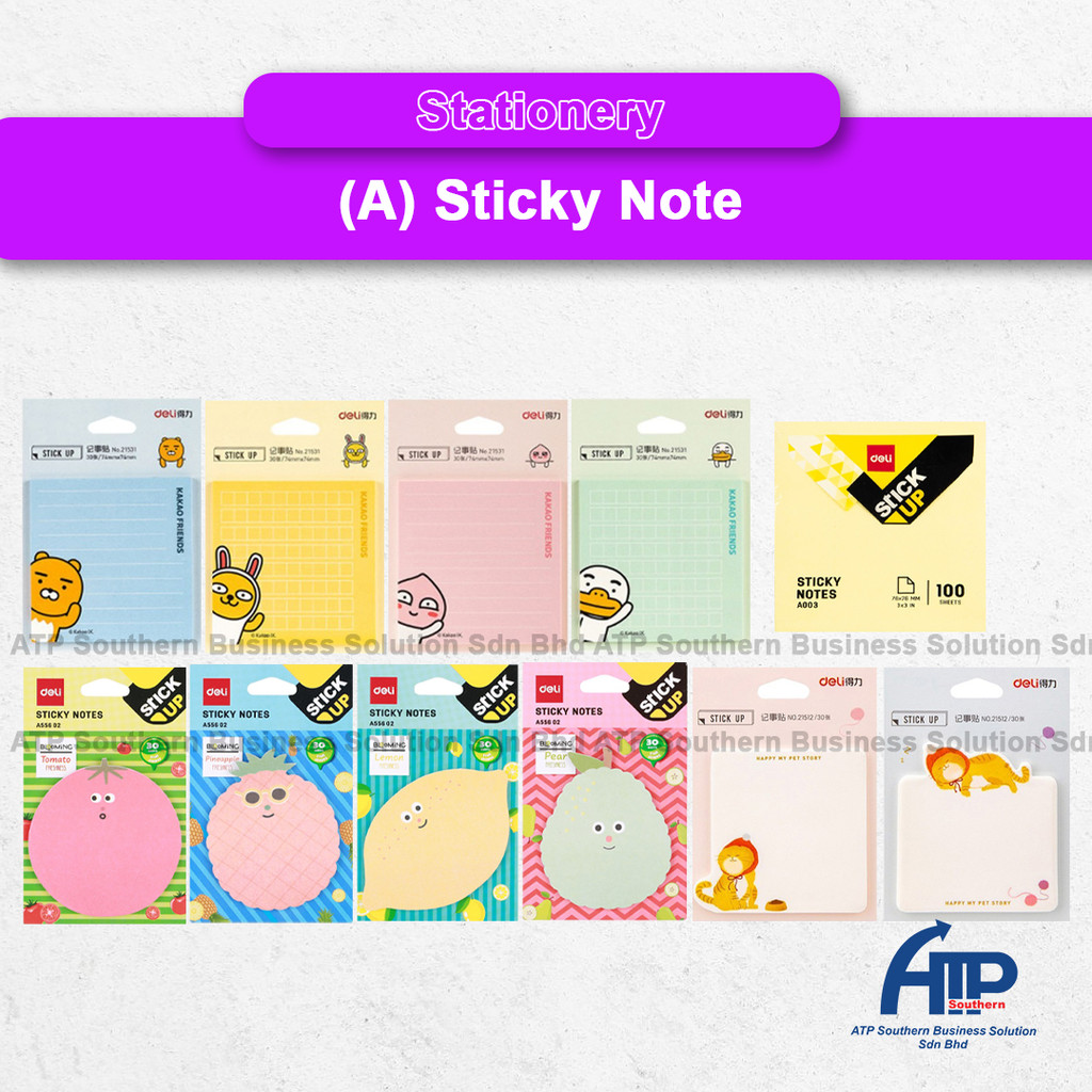 Colorful Sticky Note Sticky Note Memo Stick on Notes Nota Tanda Office ...