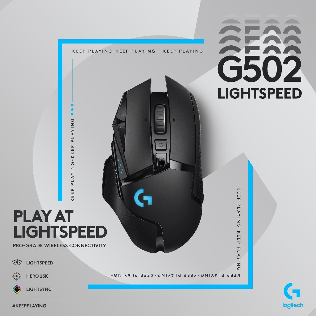 Logitech G502 Lightspeed Wireless Gaming Mouse, Hero 25K Sensor, 25,600 ...