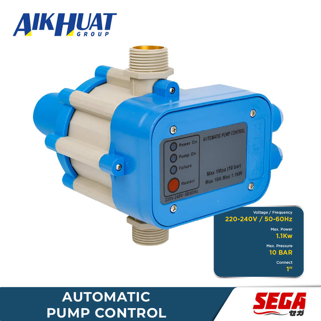 Sega Automatic (1.5hp) Water Pump Pressure Controller Switch Control ...