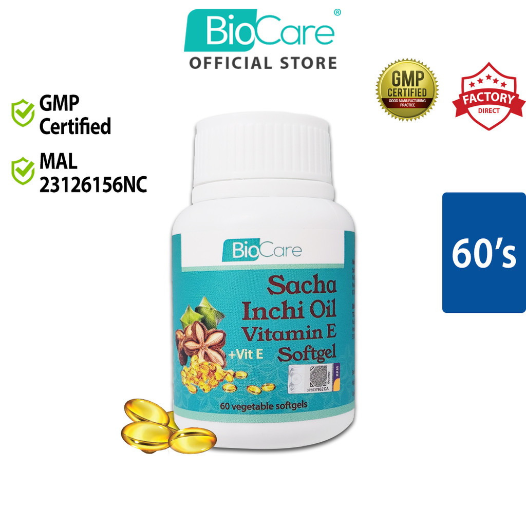 Biocare Sacha Inchi Oil Vitamin E Softgel 60‘s | Shopee Malaysia