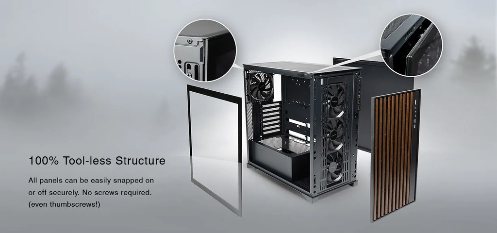 Tecware TIMBER TG High Airflow ATX PC Casing Case Chassis Black / White ...