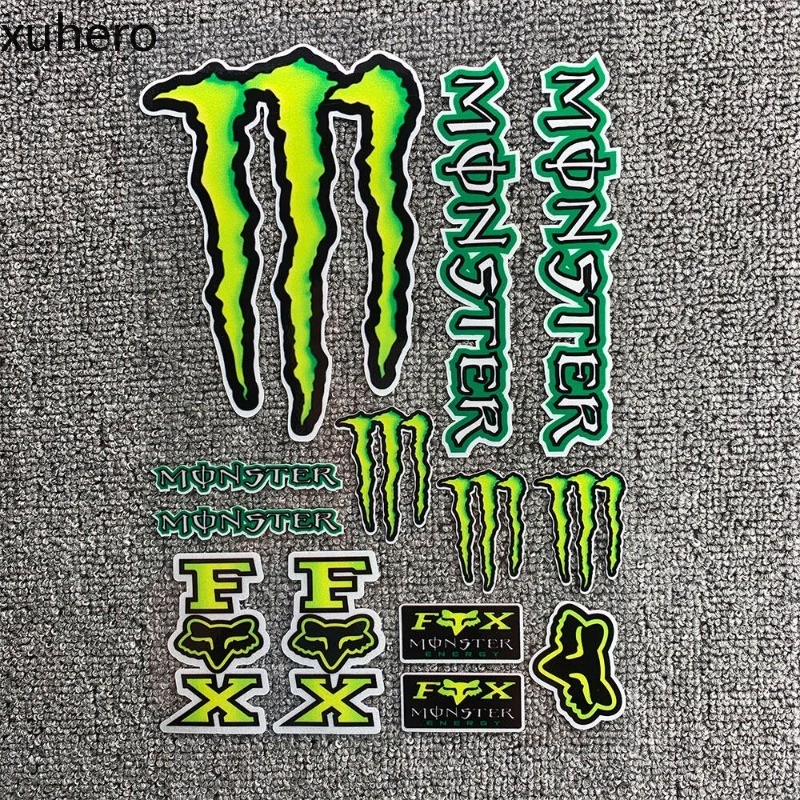 Monster Energy Reflective Motorcross Motorcycle Stickers Decals ...