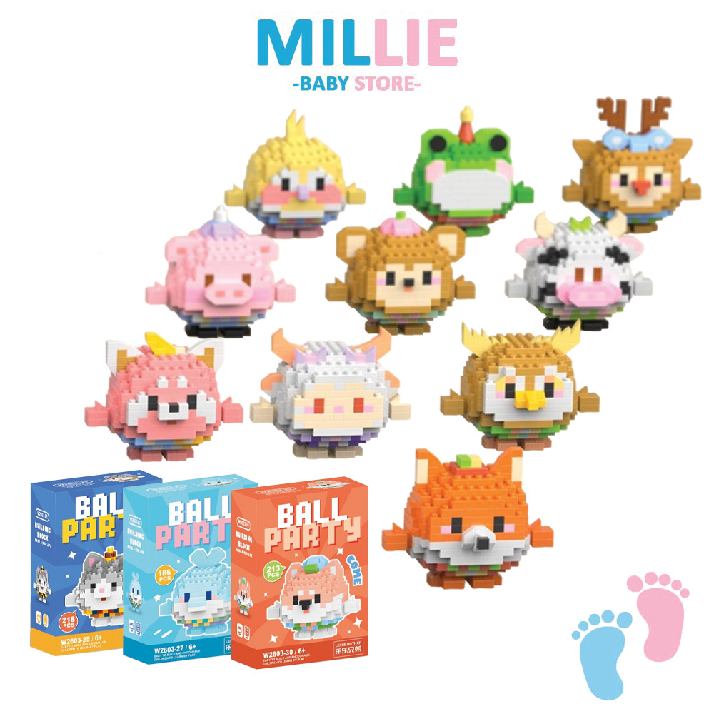 MILLIE Kids Ball Party Toys Mini Children DIY Series Cute Cartoon ...