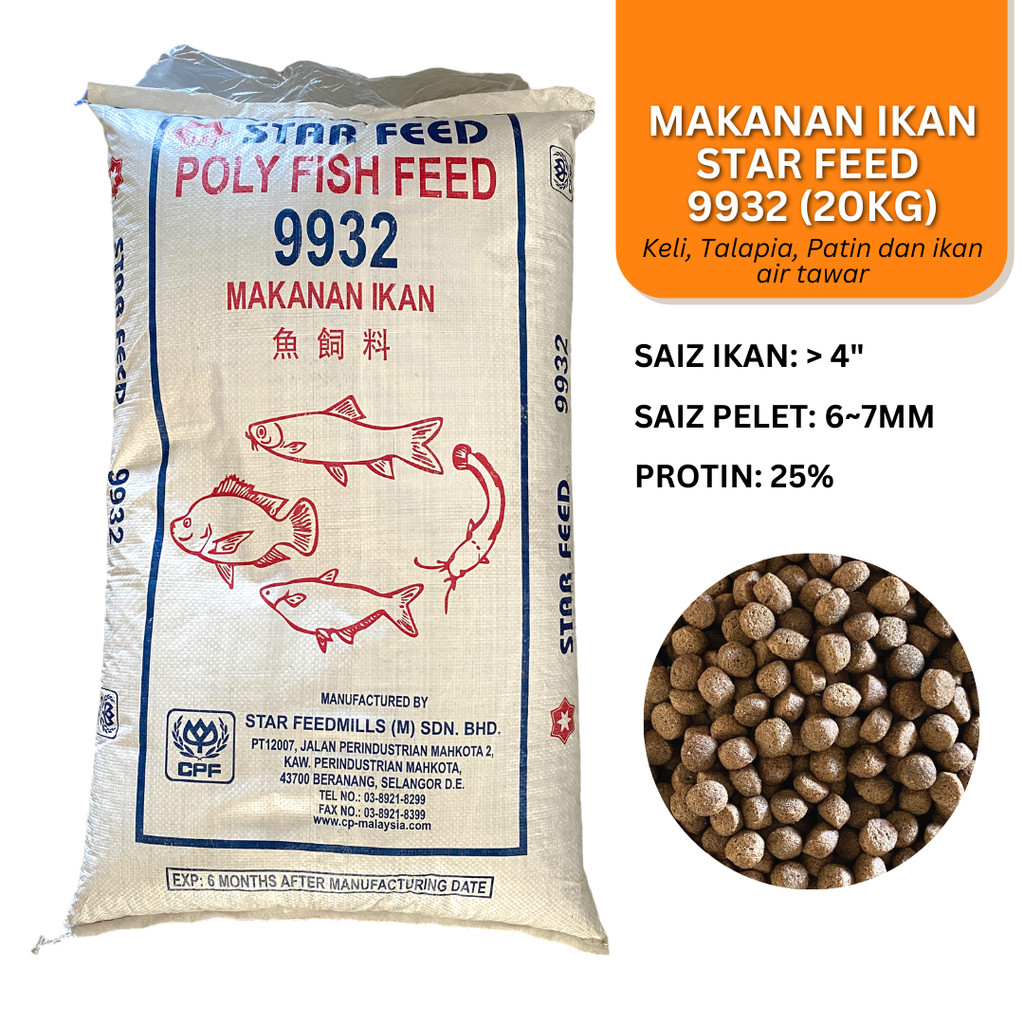 [20KG] [9932] STAR FEED | MAKANAN IKAN - KELI, TALAPIA, IKAN AIR TAWAR ...