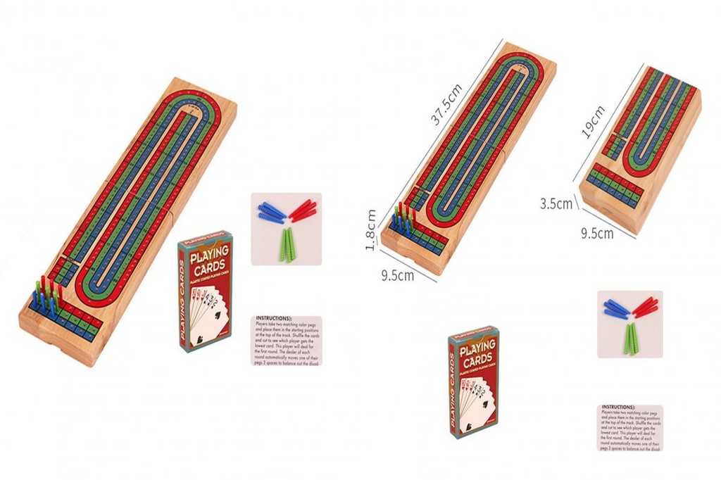 SUNFA Foldable Cribbage Board Traveling Cribbage Game Portable Wooden ...